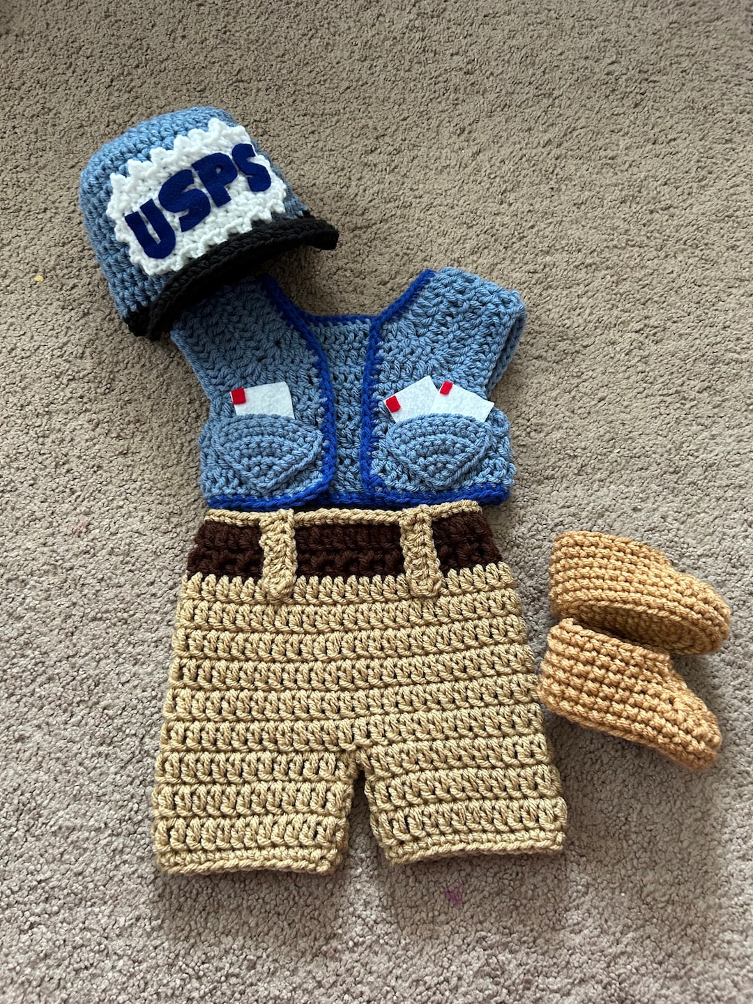 Crochet Mailman Costume/post Office Worker Costume/halloween Costume ...