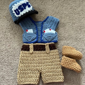 Crochet Mailman Costume/post Office Worker Costume/halloween Costume ...