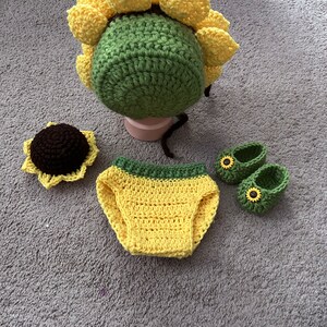 Crochet Sunflower Bonnet/newborn Photography Prop/infant Halloween ...