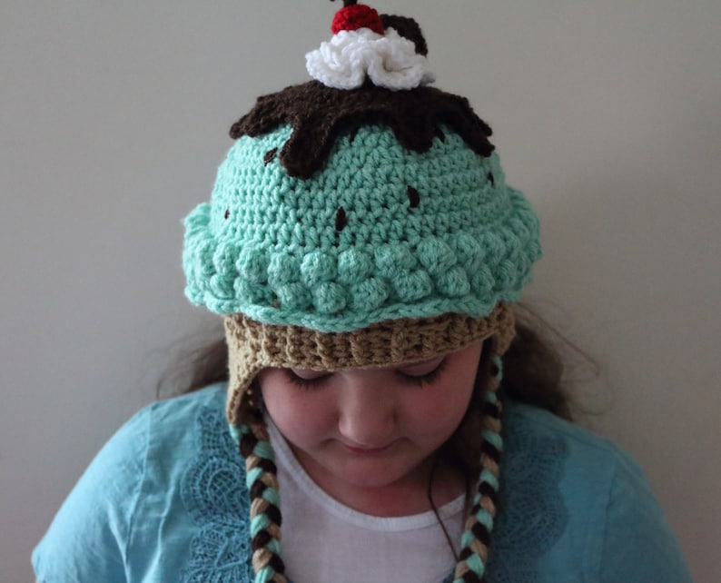 Crocheted Ice Cream Sundae Hats--all Sizes---made to Order - Etsy