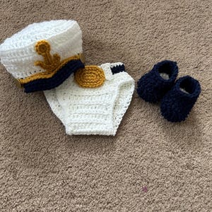Captain Baby Costume, Newborn Sailor Outfit, Baby Boy, Nautical ...