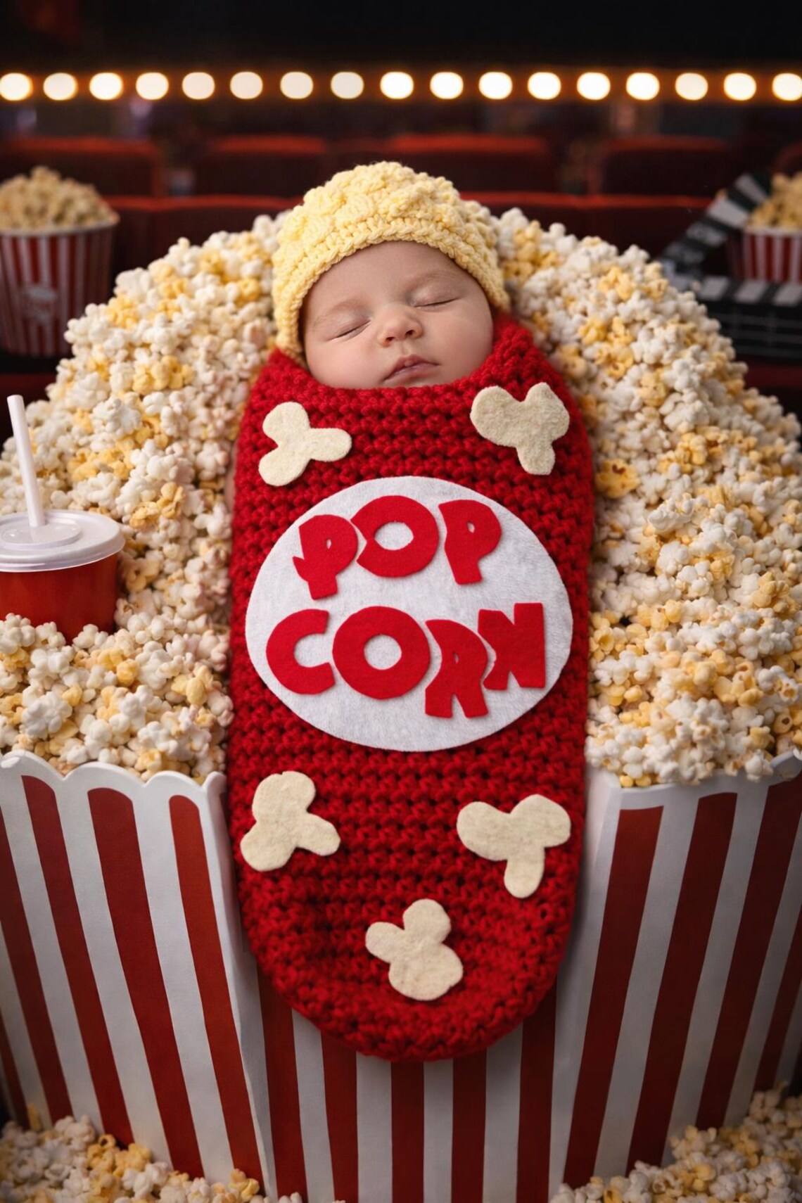 Crochet Popcorn Baby Cocoon: Newborn Photo Prop, Halloween Costume - Etsy