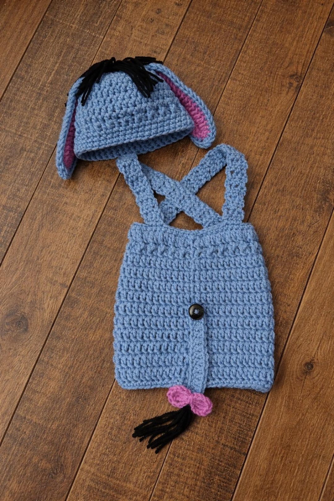 Crochet Eeyore Costume Set: Newborn Photo Prop (made to Order) - Etsy