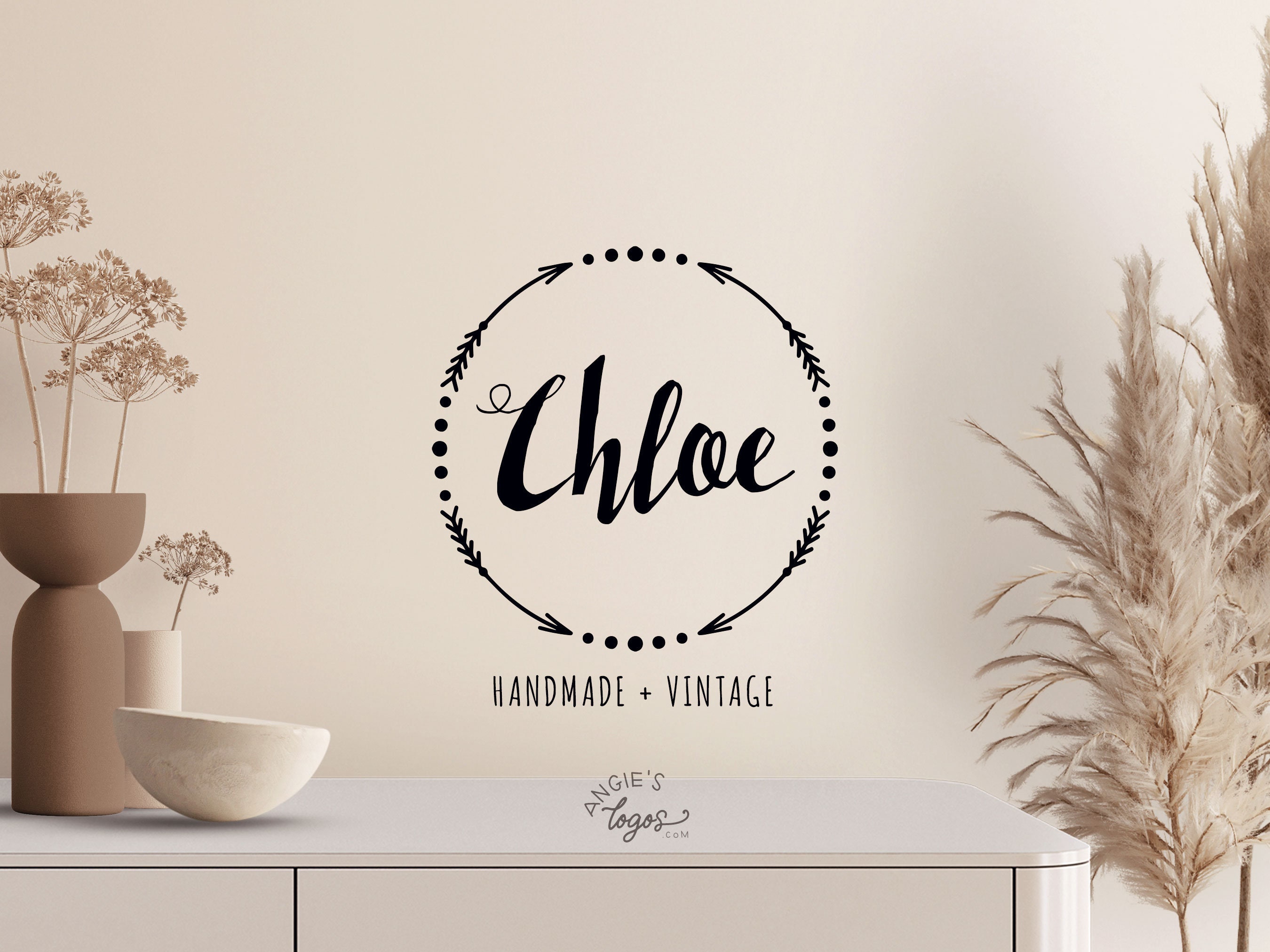 Arrow Logo. Instant Download Logo. DIY Circle Logo Design. - Etsy