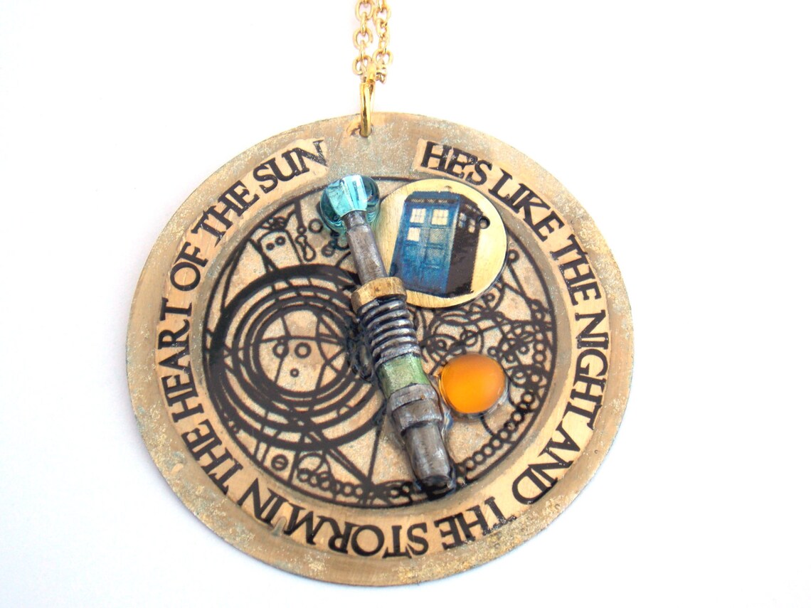 Doctor Who Necklace "he's Like the Night" and Sonic Screwdriver - Etsy