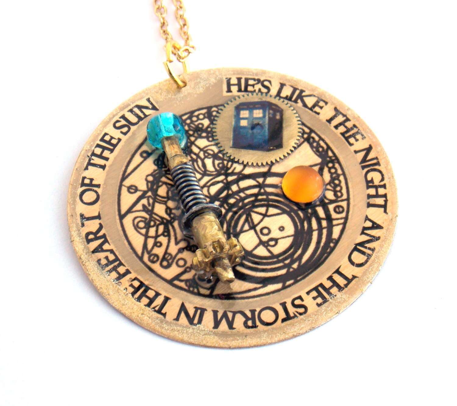 Doctor Who Necklace "he's Like the Night" and Sonic Screwdriver - Etsy