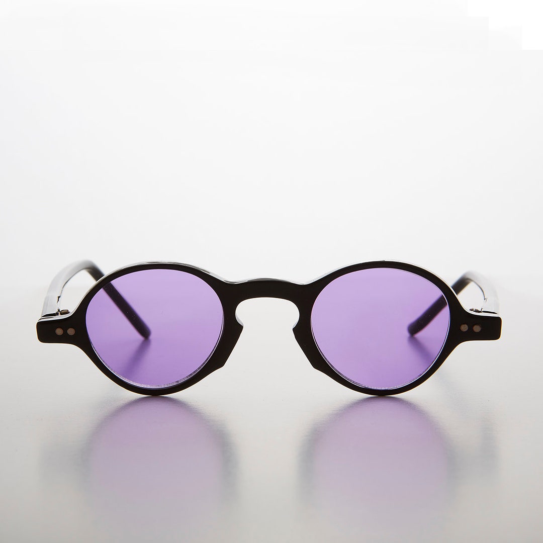Small Round Colored Lens Spectacle Old Timey Vintage Sunglasses - Augie ...