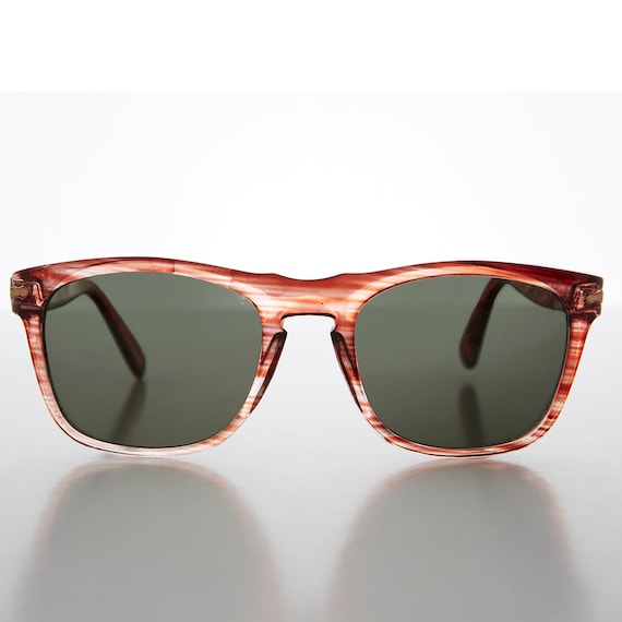 Sporty Classic Square Horn Rim Vintage Sunglasses - G… - Gem
