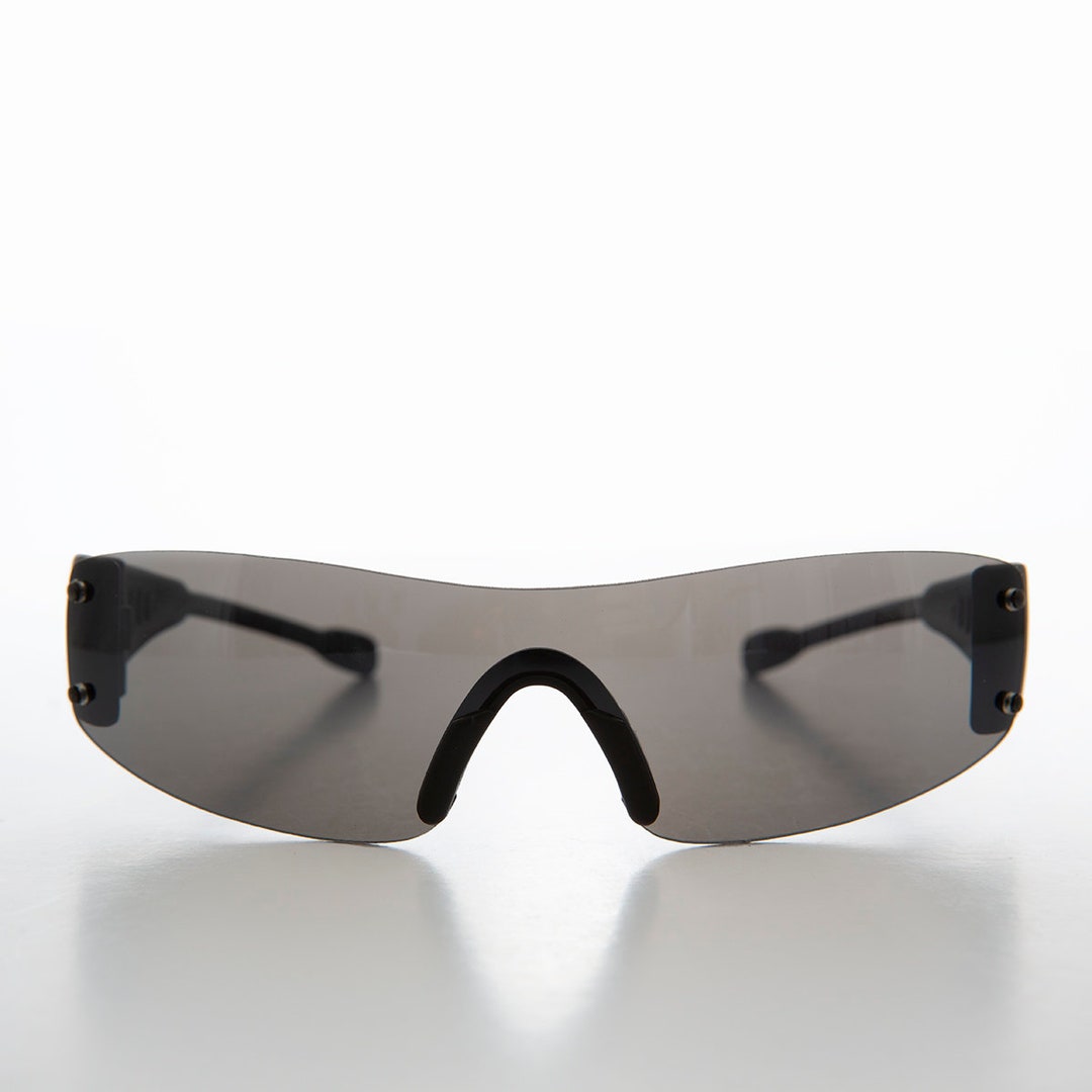 Sporty Wrap Around Shield Mono Lens Sunglass - Wolf - Etsy