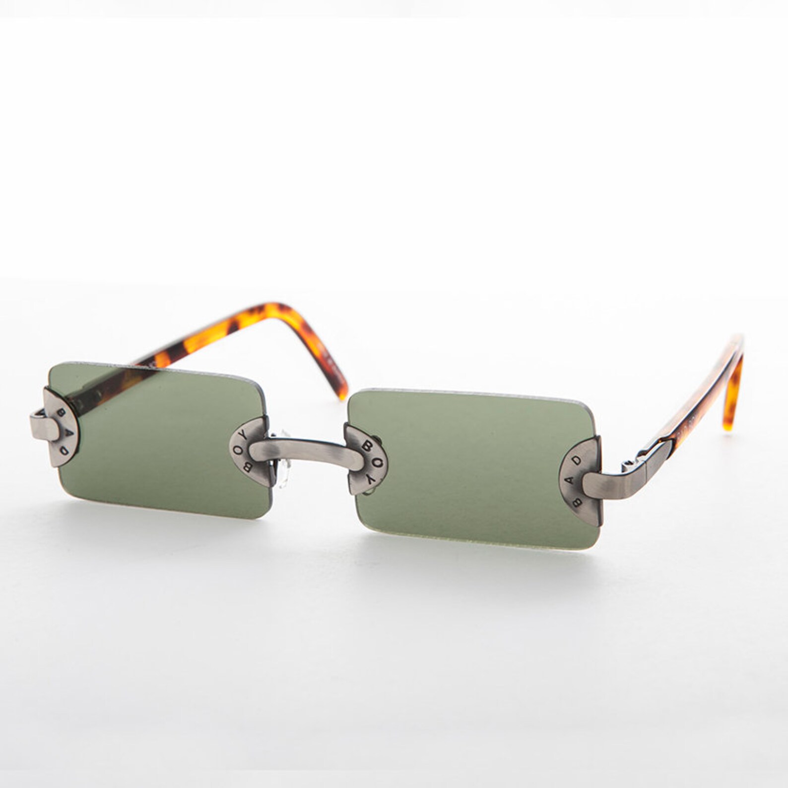 90s Rimless Rectangle Bad Boy Vintage Cyber Noir Sunglasses - Rebel 3 ...