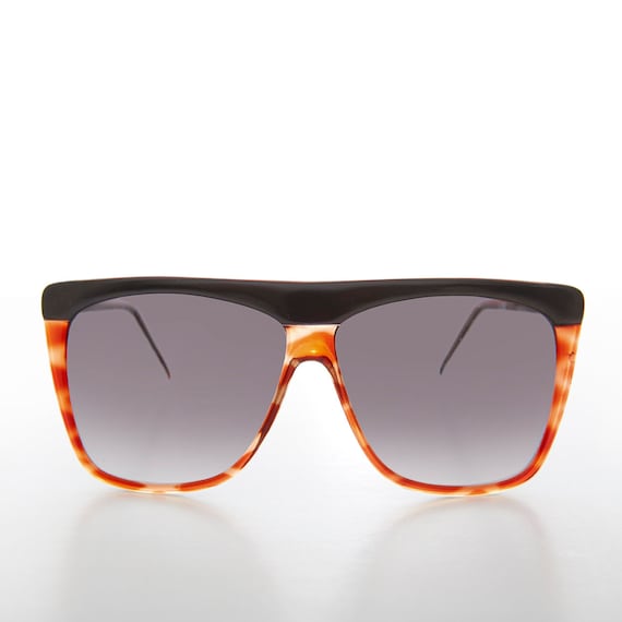 Big Square Flat Top Vintage 80s Sunglasses - Kenzie - Gem