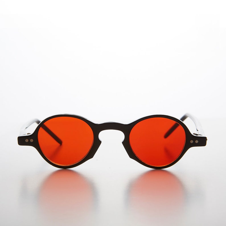 Small Round Colored Lens Spectacle Old Timey Vintage - Etsy