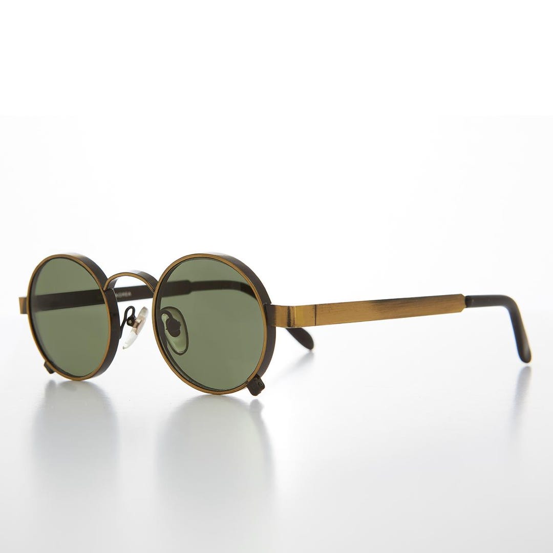 Round Goth Grunge Steampunk Vintage Thick Rim Sunglass - Rankin 2 - Etsy