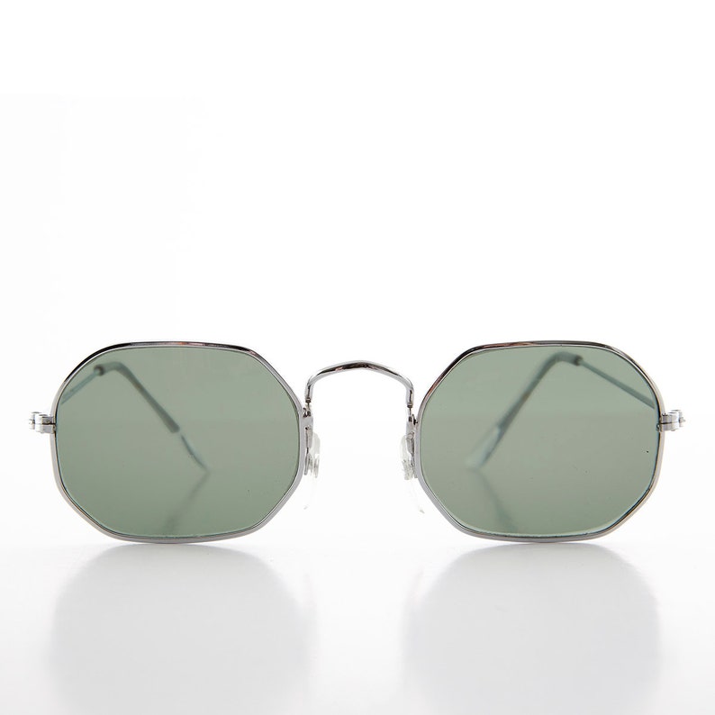Octagon Shape Metal Frame Vintage Sunglass With Glass Lens - Vine - Etsy