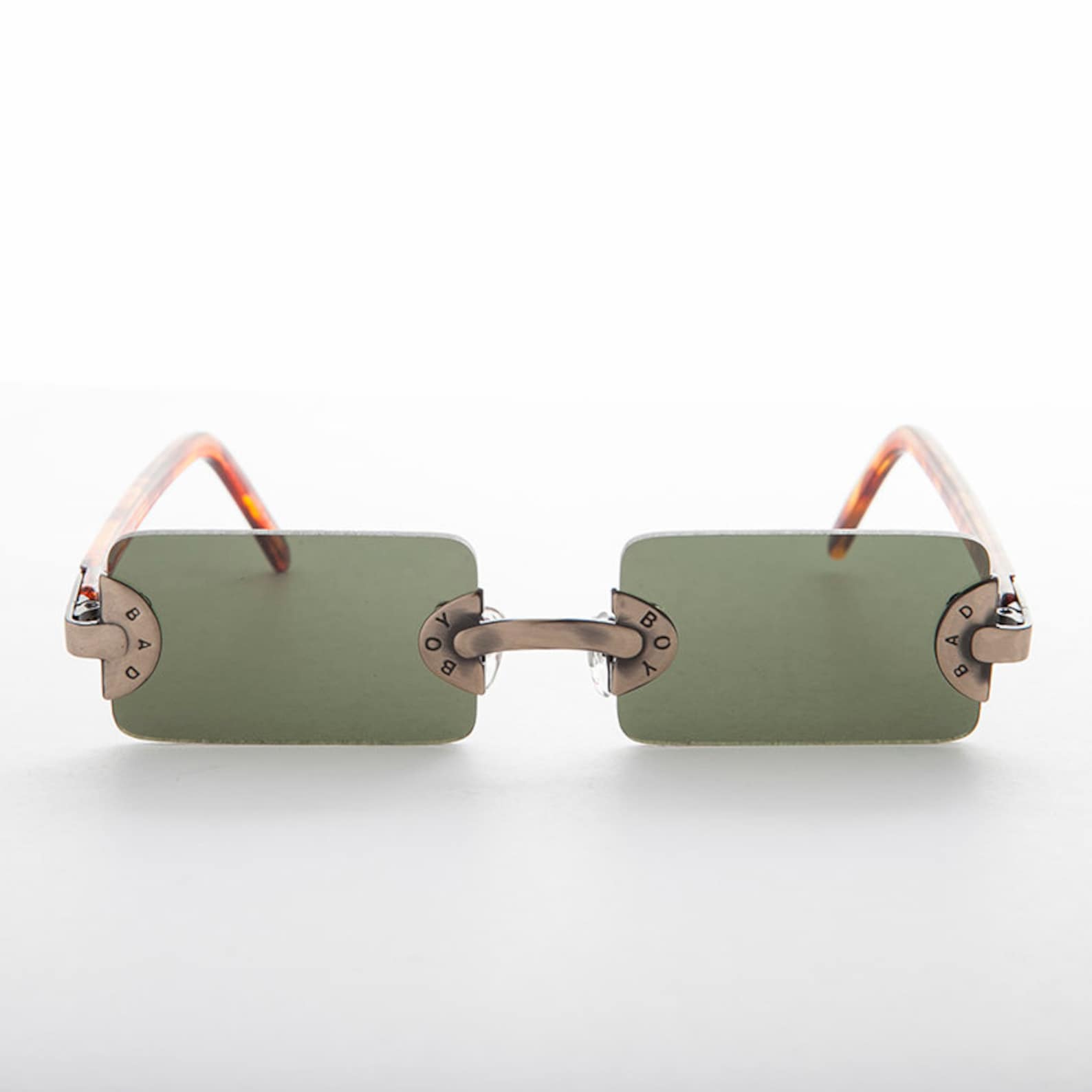 90s Rimless Rectangle Bad Boy Vintage Cyber Noir Sunglasses - Rebel 3 ...