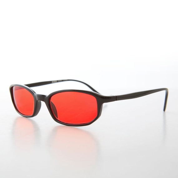 Small Black Rectangle Tinted Lens Vintage Sunglasses … - Gem