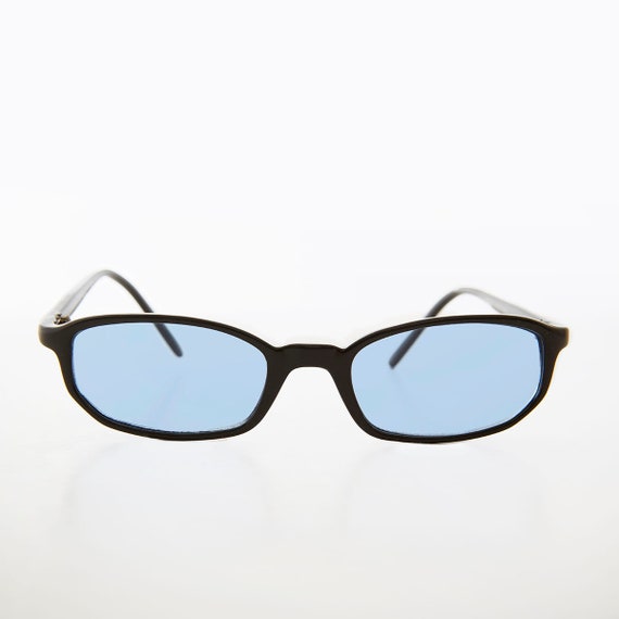 Small Black Rectangle Tinted Lens Vintage Sunglasses … - Gem