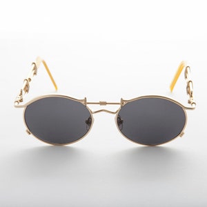 Steampunk Sunglass With Oval Lens and Intricate Temples - Cyrus - Etsy