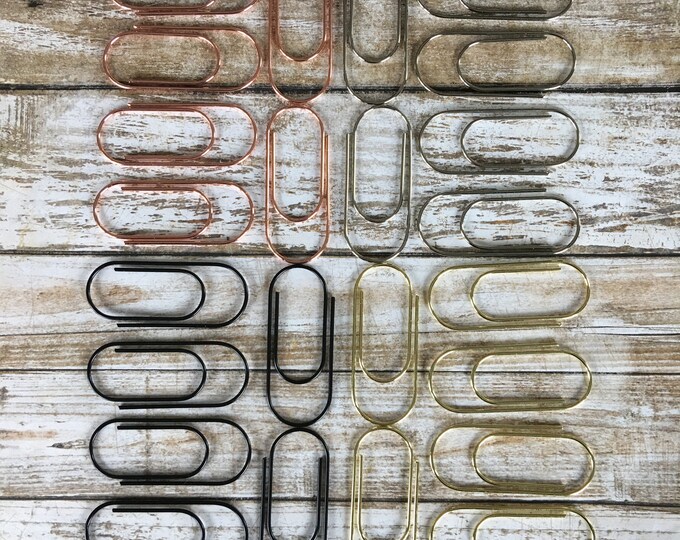 Wide Paper Clip set of Six Planner Clip Bookmark Paperclips - Etsy