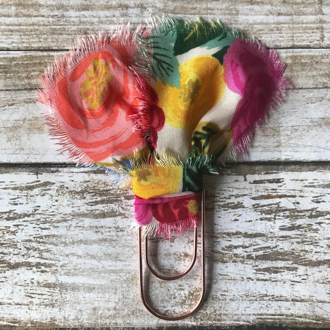Happy Spring Flowers Fabric Planner Clip | Fabric Planner Clip| Planner ...