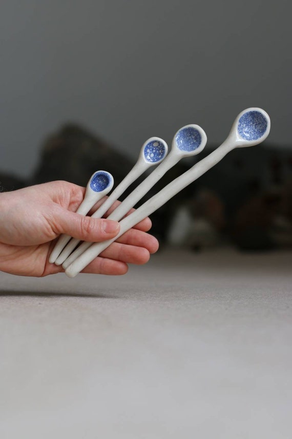 Blue Bubble Ceramic Spoon - Etsy