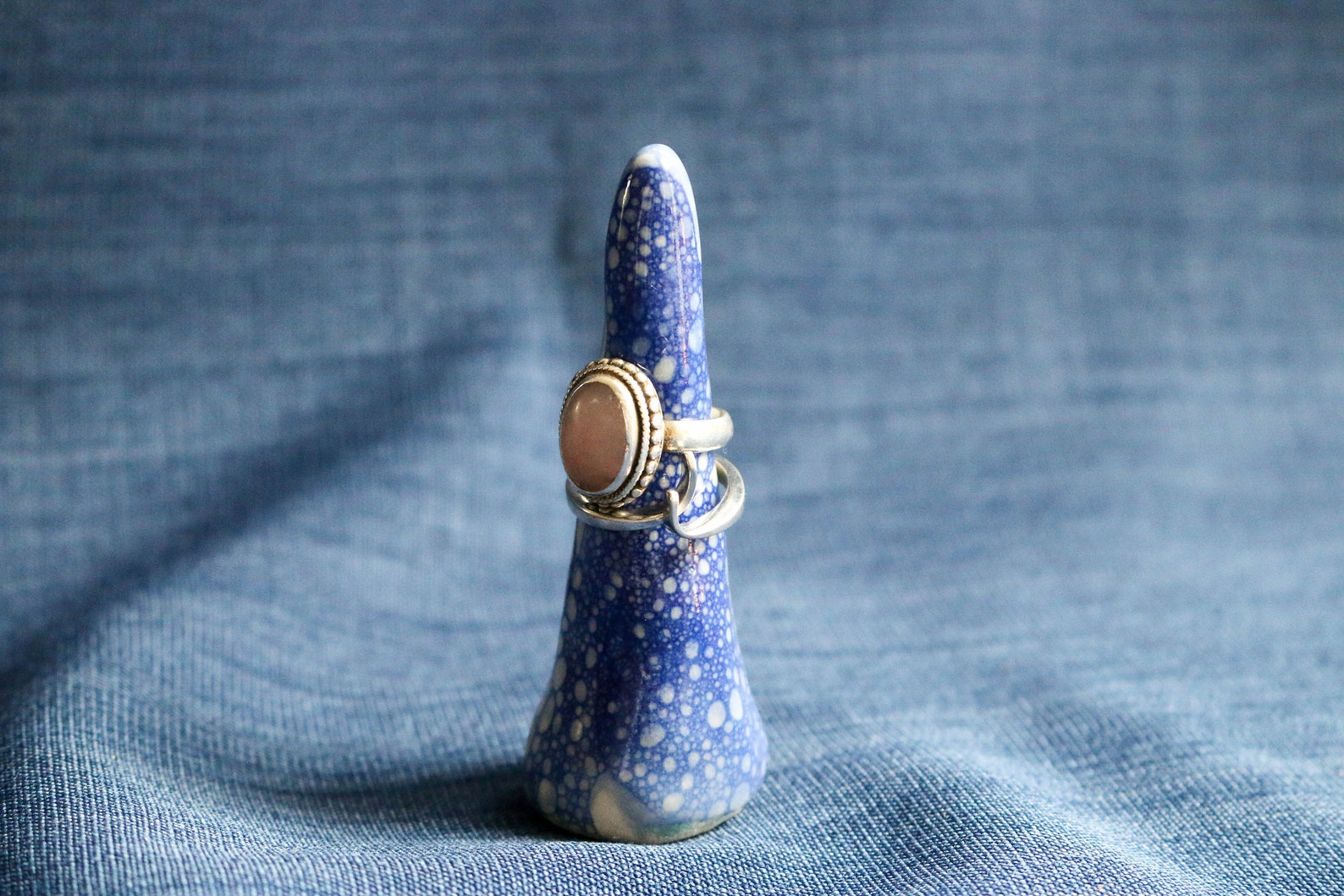 Blue bubble ceramic ring cone | Etsy