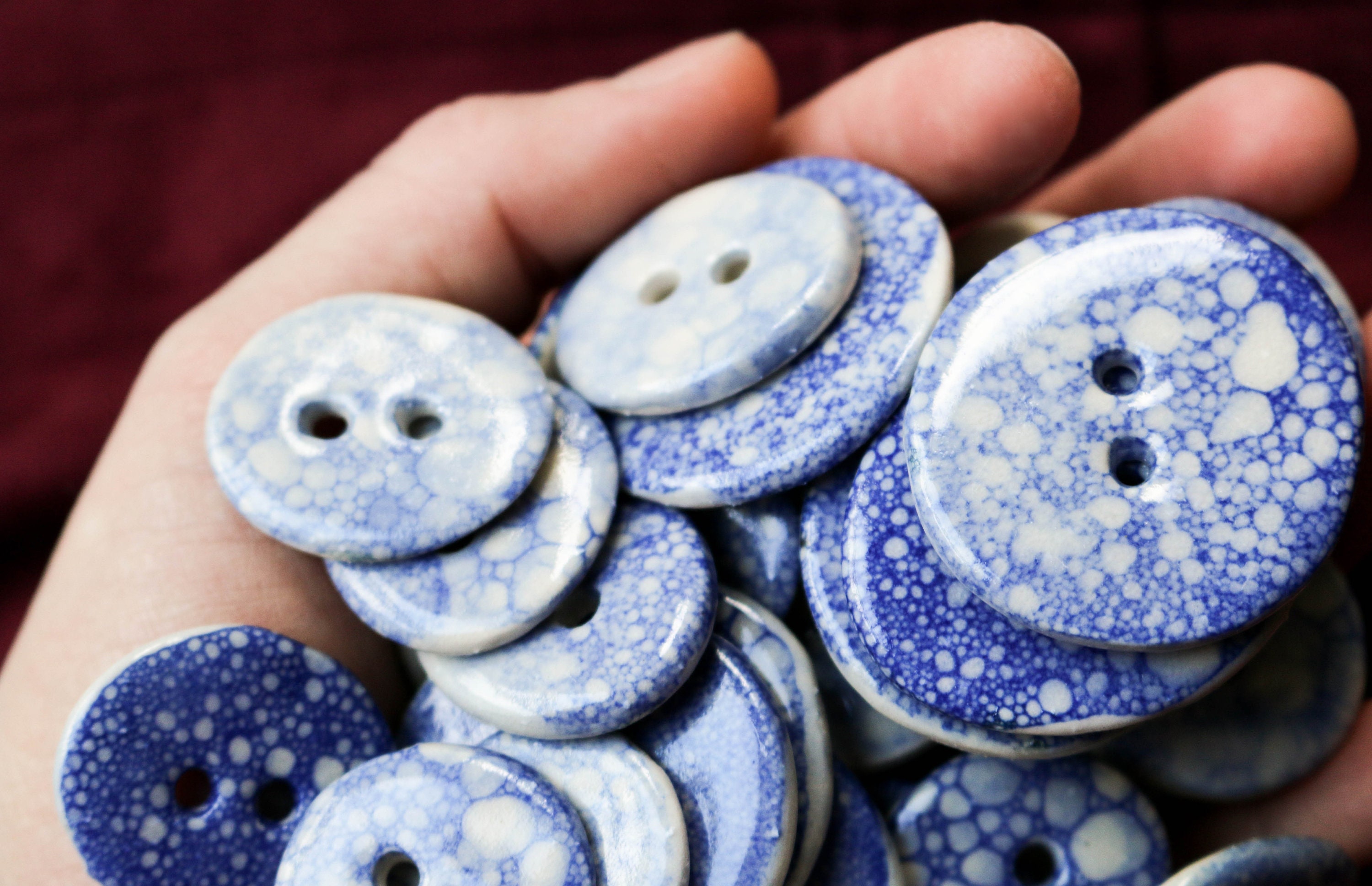 Blue Bubble Buttons Handmade Buttons - Etsy Australia