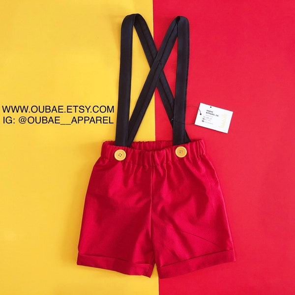 Mickey Mouse Red Shorts - Etsy Ireland
