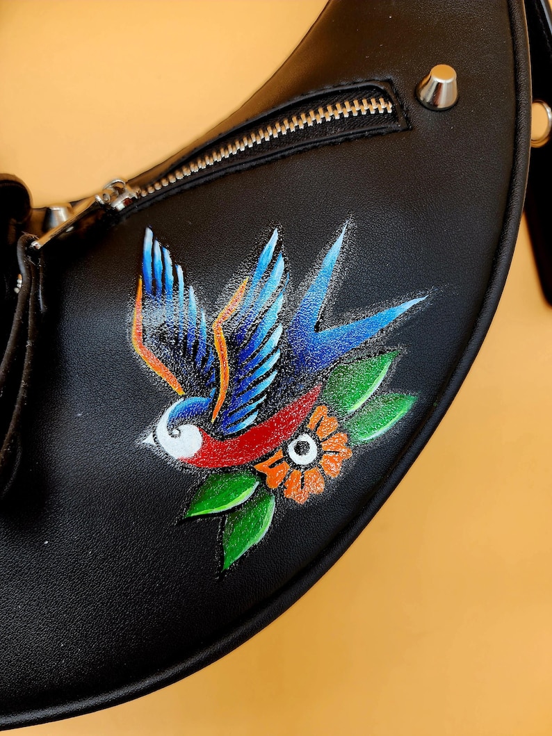 Hand-painted Vegan Leather Tattoo Purse - Etsy