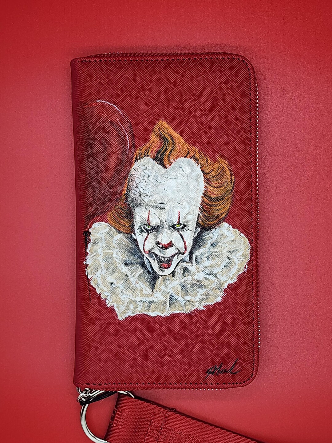 Hand-painted Vegan Leather IT Pennywise Wallet - Etsy