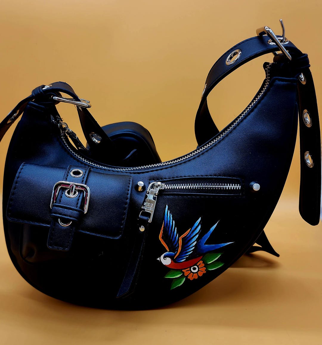 Hand-painted Vegan Leather Tattoo Purse - Etsy