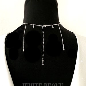 Celestial Bridal Shooting Star Triple Chain Backdrop Choker Necklace ...