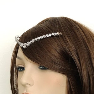 Crystal V Shape Circlet Tiara Simple Modern Minimal Wedding-clear Cubic ...