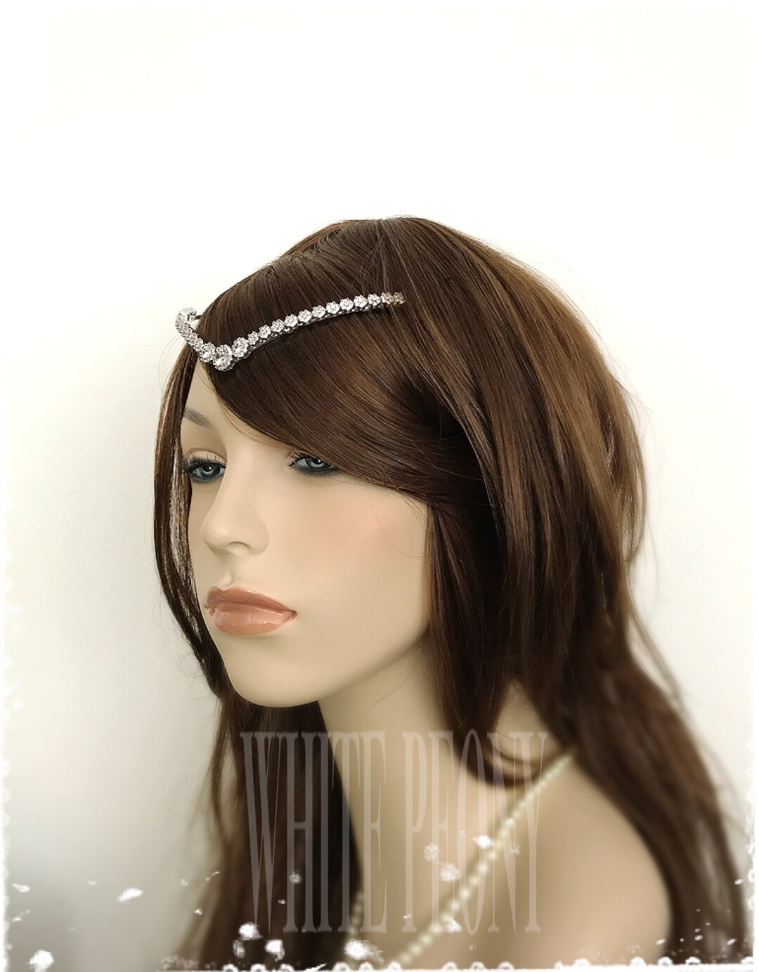 Crystal V Shape Circlet Tiara Simple Modern Minimal Wedding-clear Cubic ...