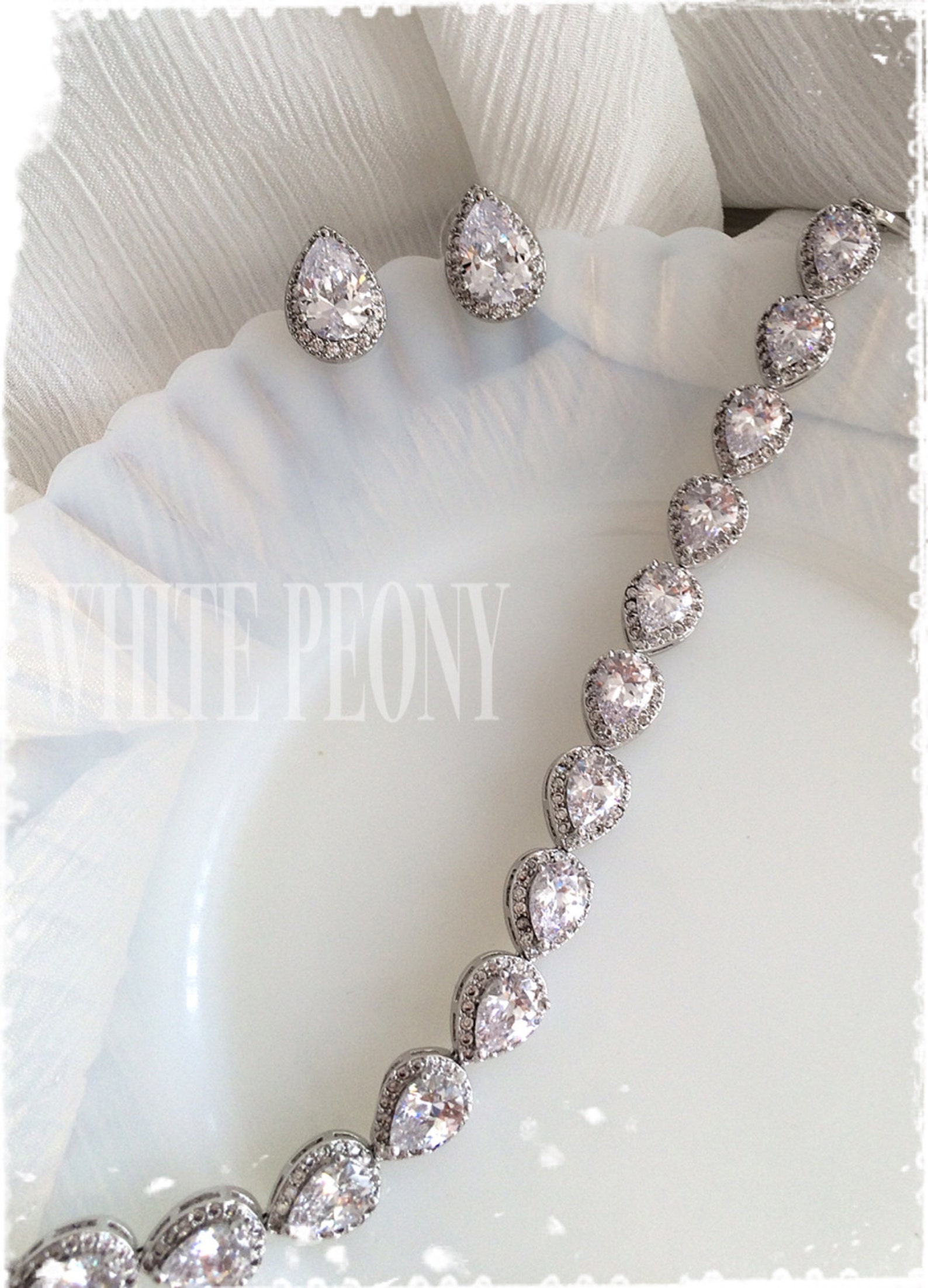 1920s Art Deco Gatsby Inspired Bridal Crystal Tear Drop | Etsy