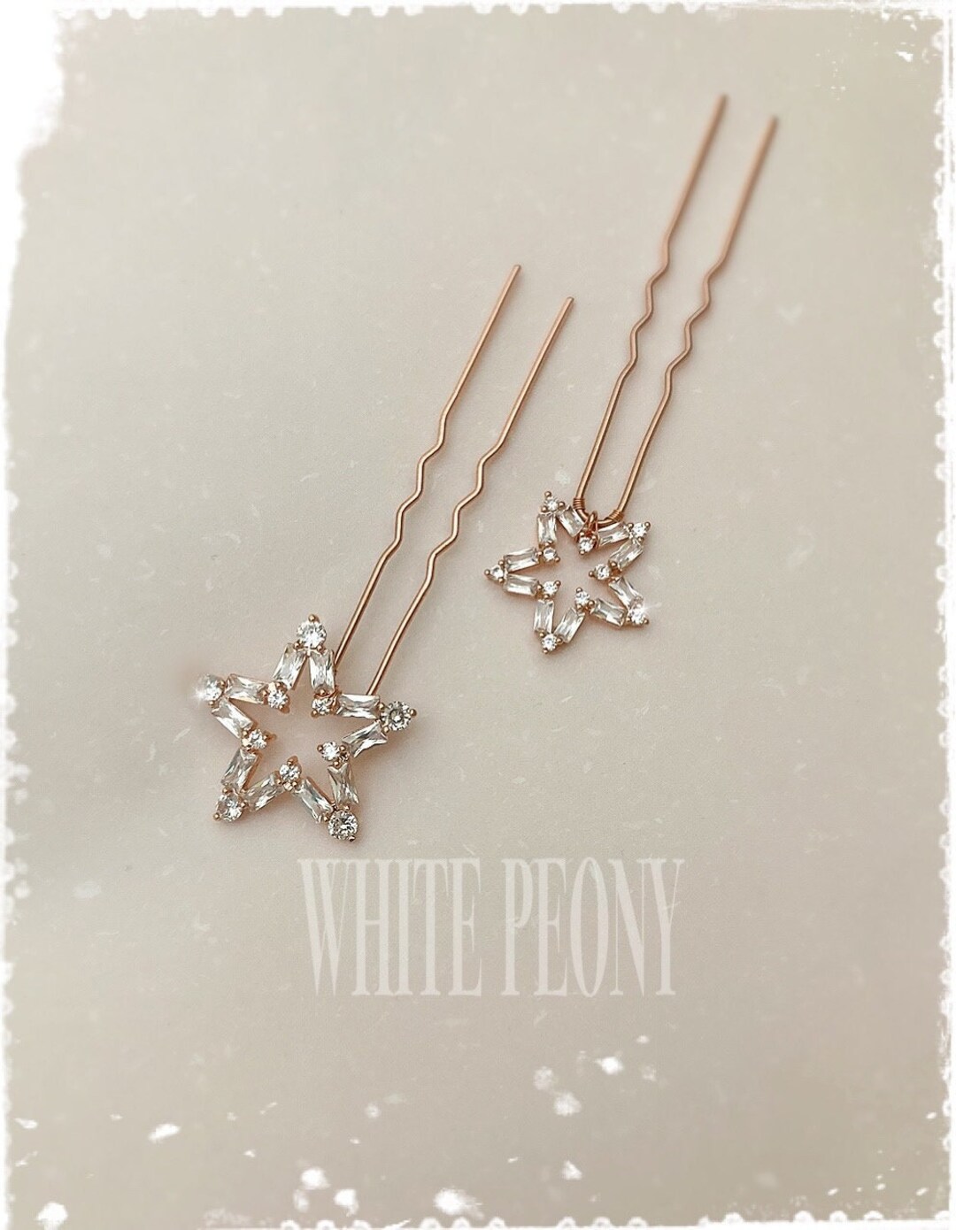 CZ Rose Gold Star Hair Pin Hair Accessories-art Deco Boho Vintage ...