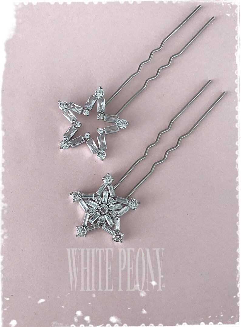 CZ Crystal Star Hair Pin Hair Accessories-art Deco Gatsby Downton Abbey ...