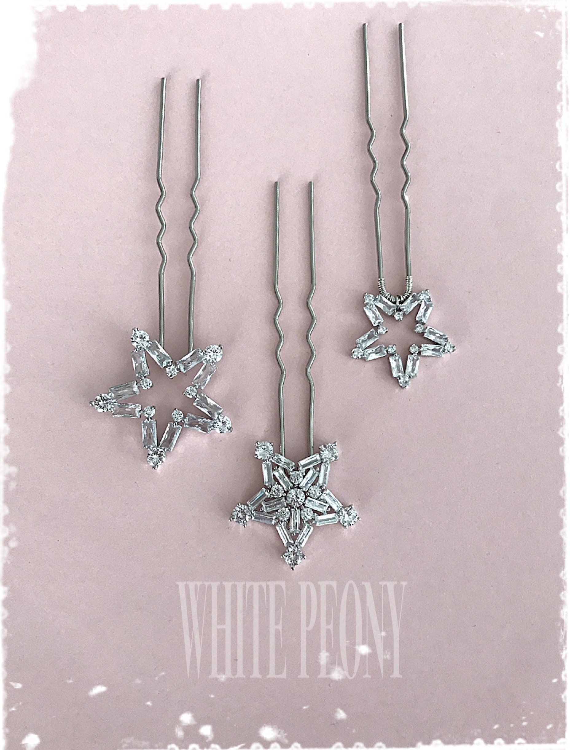 CZ Crystal Star Hair Pin Hair Accessories-art Deco Gatsby Downton Abbey ...