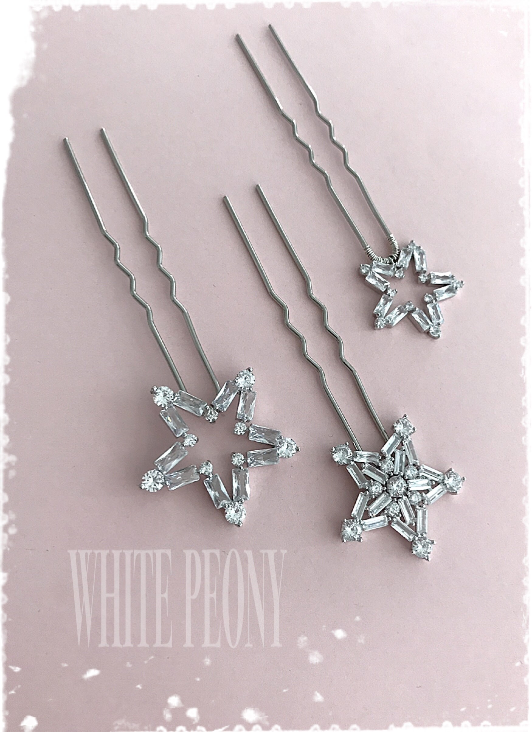 CZ Crystal Star Hair Pin Hair Accessories-art Deco Gatsby Downton Abbey ...