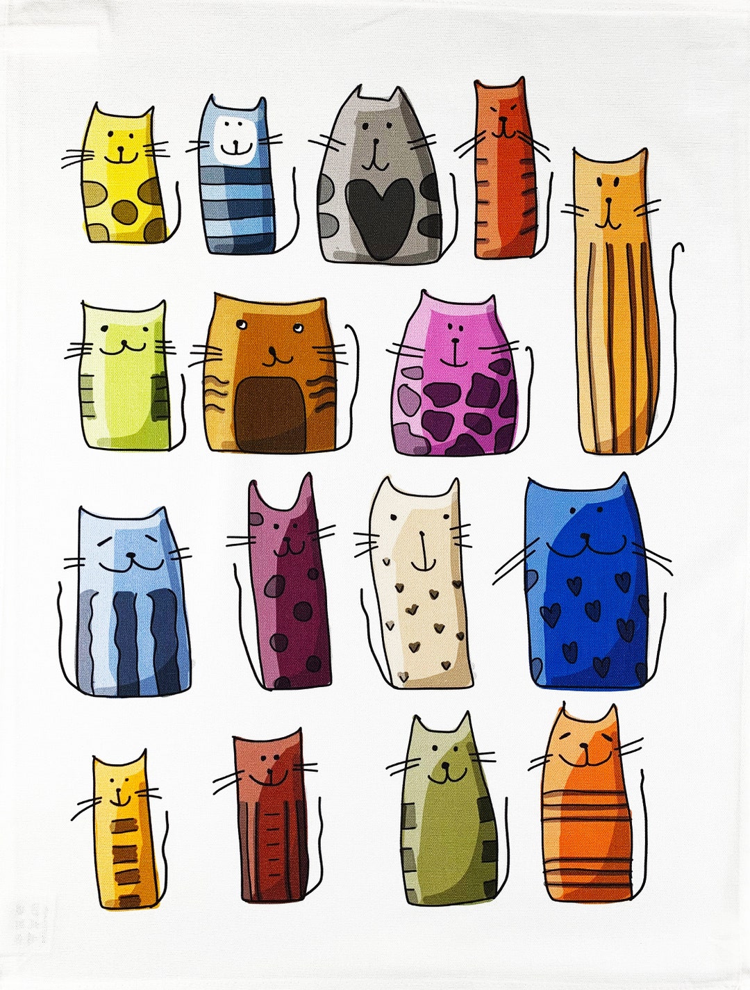 The Clutter of Cats Large Cotton Tea Towel - Etsy