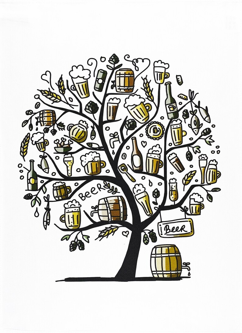 The Beer Tree - Large Cotton Tea Towel - Etsy