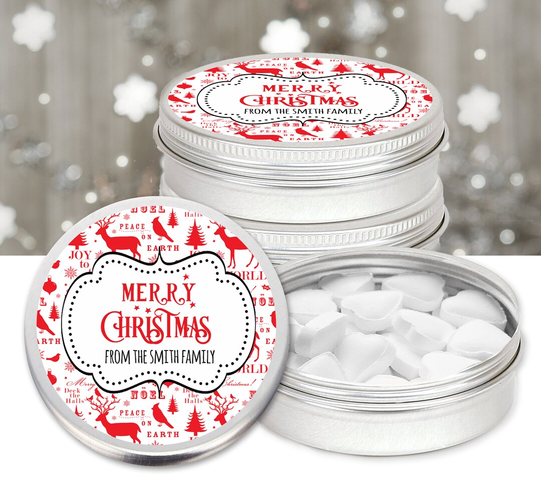 Personalised Christmas Table Favours Tins Hamper Gifts - Etsy UK