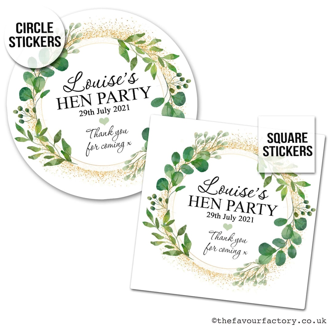 Personalised Hen Party Stickers Hen Party Bags Stickers Favour Gift Bag ...