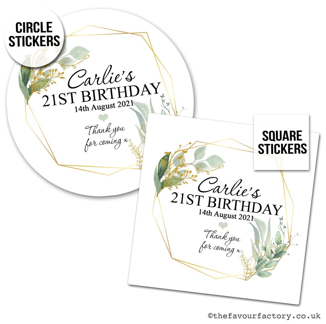 Personalised Birthday Stickers Birthday Party Stickers Favour Labels ...