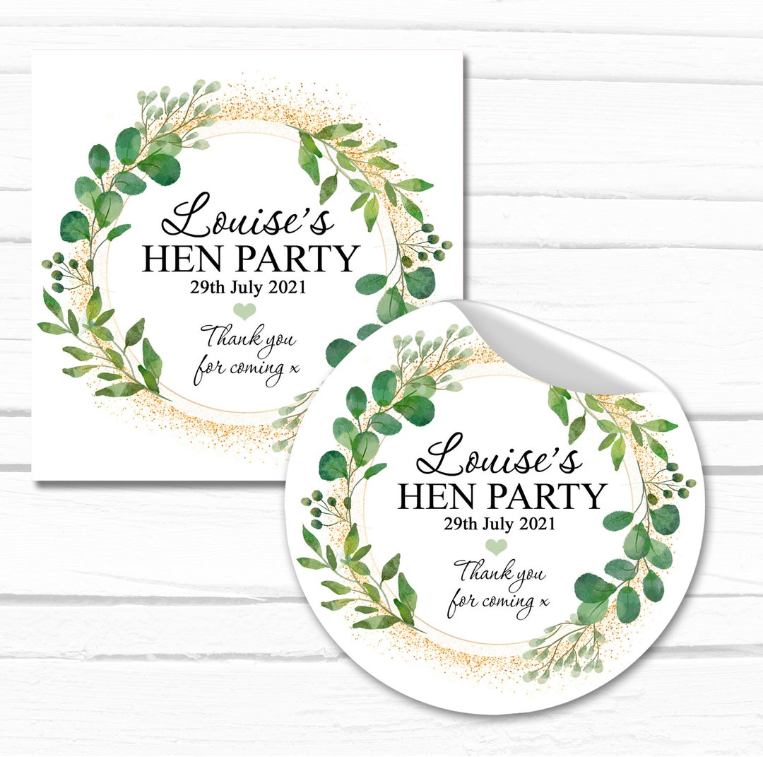 Personalised Hen Party Stickers Favours Gift Bags Thank You for Coming ...