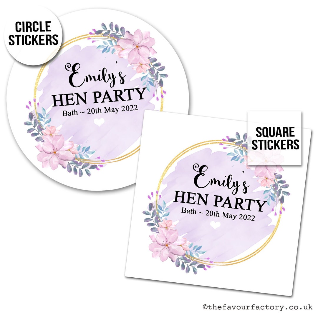 Personalised Hen Party Stickers Hen Party Bag Stickers Gift Favour ...