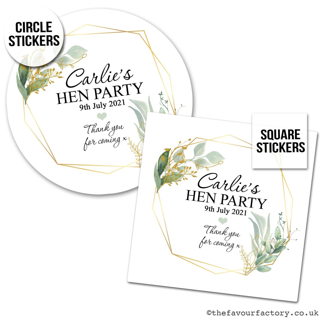 Personalised Hen Party Stickers Party Bags Stickers Favour Gift Labels ...
