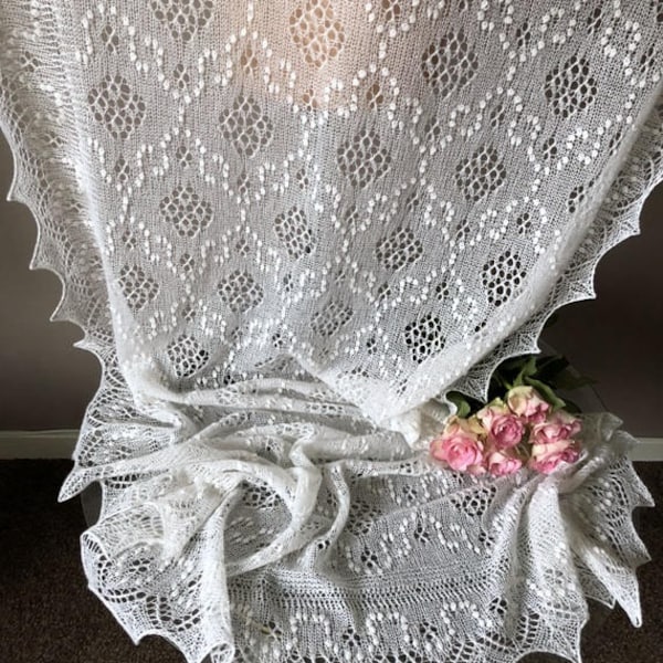 Hand Knitted Shawl Pattern - Etsy