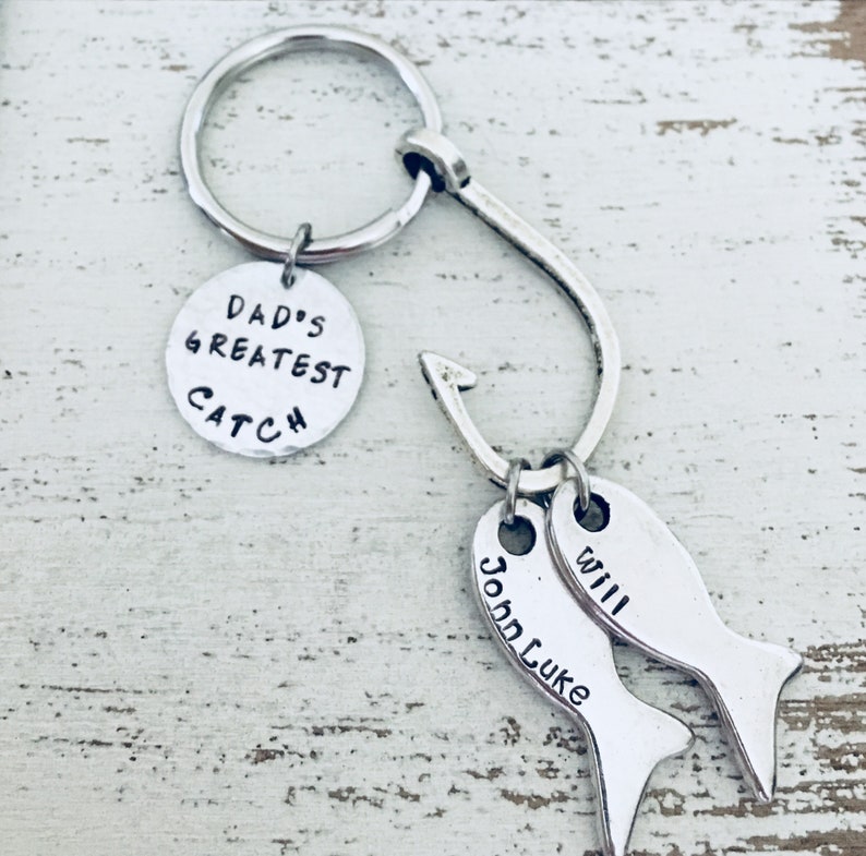 Personalized Fathers Day Keychain Fish Keychain Fathers Day - Etsy