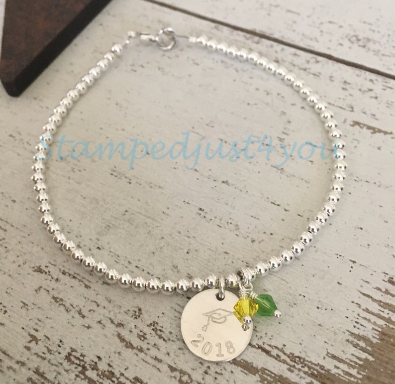Custom Graduation Bracelet Graduation Gift Ideas Silver | Etsy